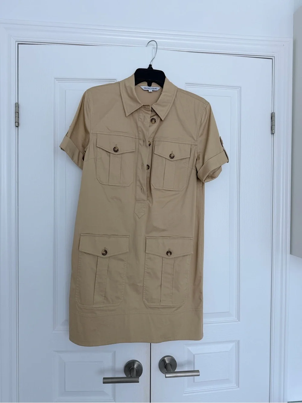 Veronica Beard | Dresses | Veronica Beard Tan Utility Shirt Dress With ...